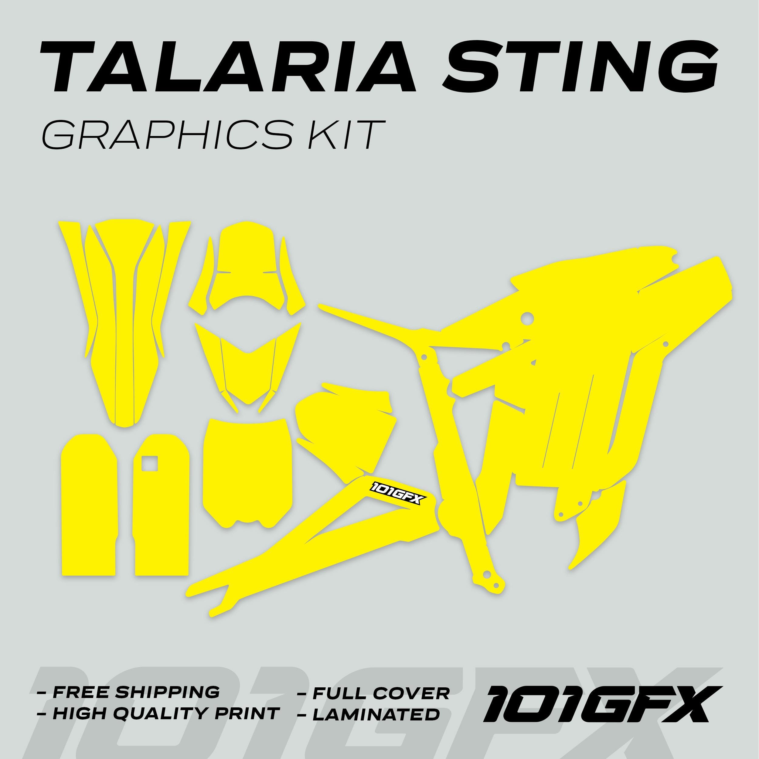 Talaria Sting MX3 MX4 Graphics Kit SOLID COLOR YELLOW Decals Stickers ...