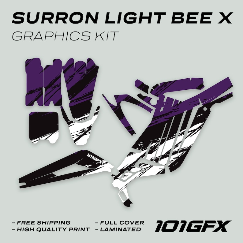 Surron Light Bee X Graphics Kit SLICE BLACK PURPLE Stickers - Etsy
