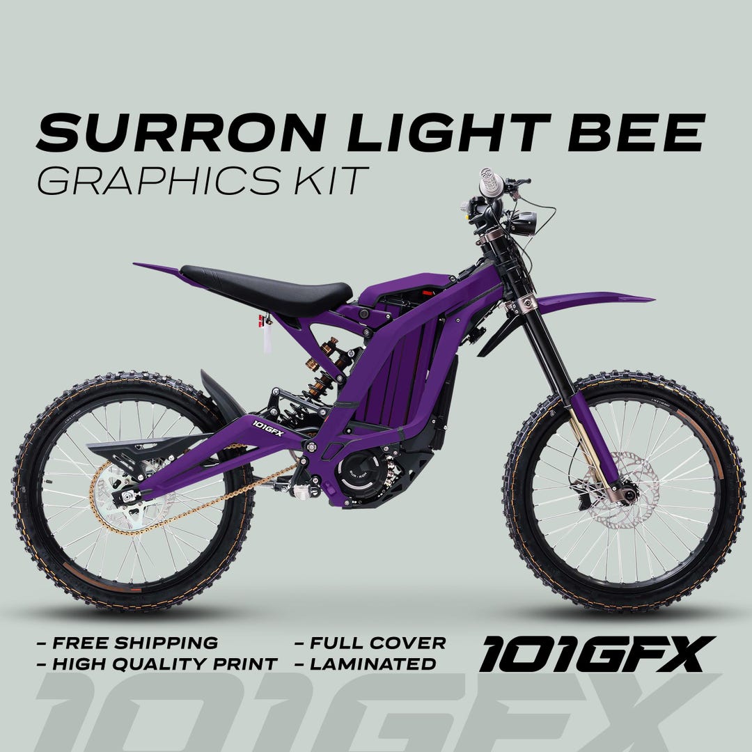 Surron Light Bee X Graphics Kit MONO COLOR PURPLE Stickers Color Change ...