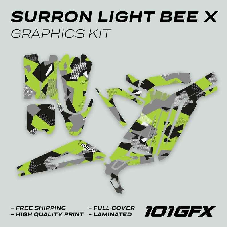 Surron Light Bee X Graphics Kit GEOTECH Green Decals Stickers - Etsy