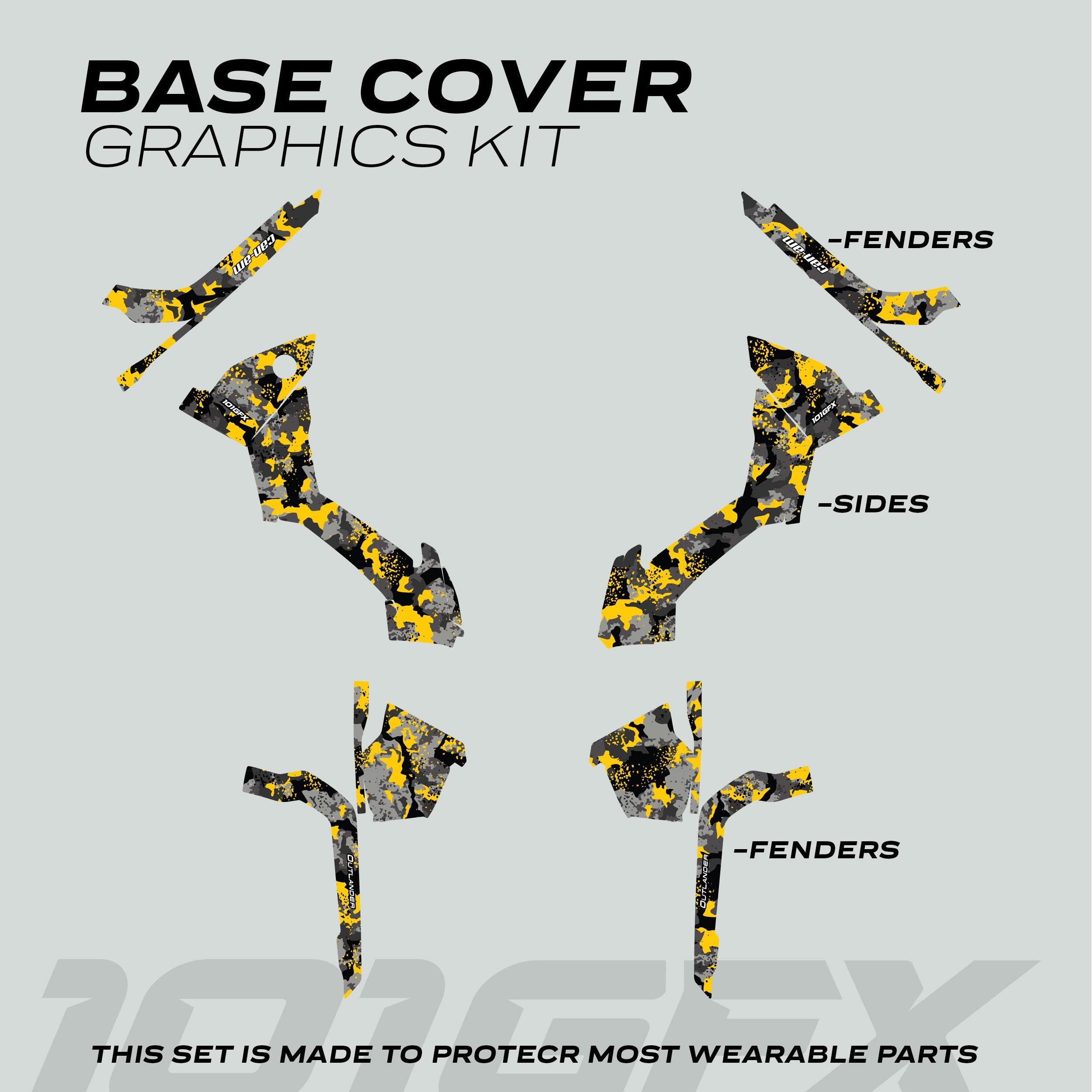 Can-am OUTLANDER Graphics Kit SPLAT CAMO Yellow for 650 / 800 / 1000 ...