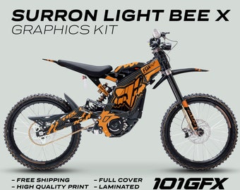 Surron Light Bee X Graphics Kit FOX RACE LINE Green Black Decals ...