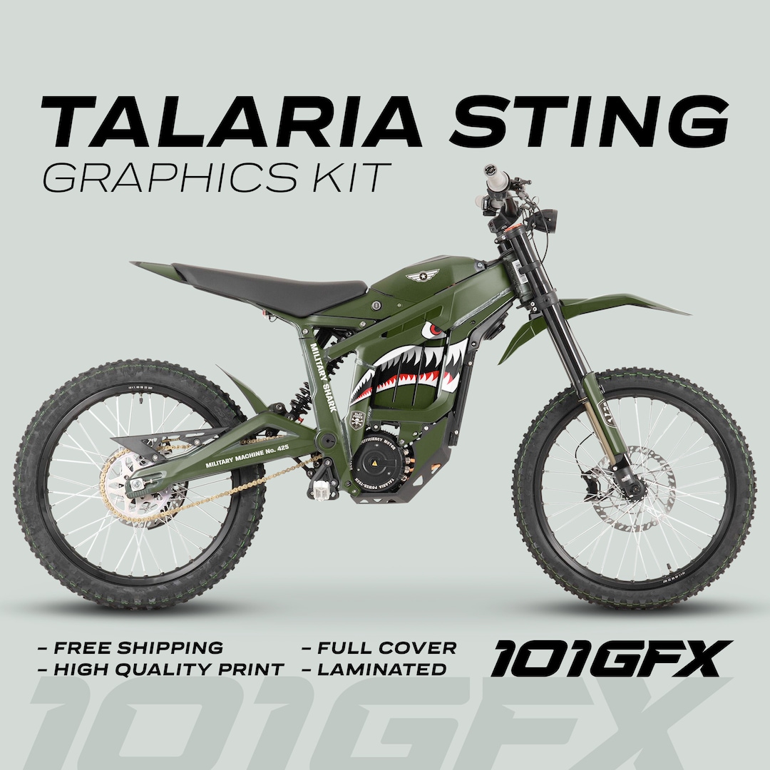 Talaria Sting R Graphics Kit MILITARY SHARK OLIVE Decals Stickers ...