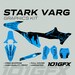 Stark Varg Graphics Kit SOUL FLAME Black Cyan Decals Stickers Laminated ...