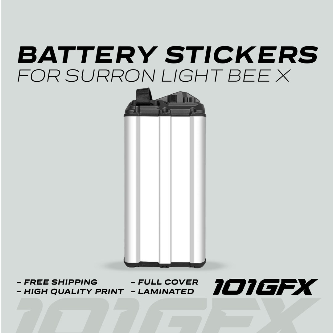 Surron Light Bee X Battery Stickers SOLID WHITE Decals, Graphics Kit ...