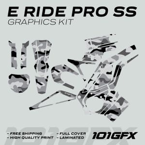 E Ride Pro SS Graphics Kit CAMOUFLAGE SNOW Decals Stickers Laminated ...