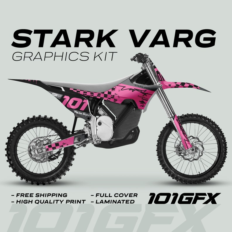 Stark Varg Graphics Kit RACE BLACK PINK Decals Stickers Laminated Race ...