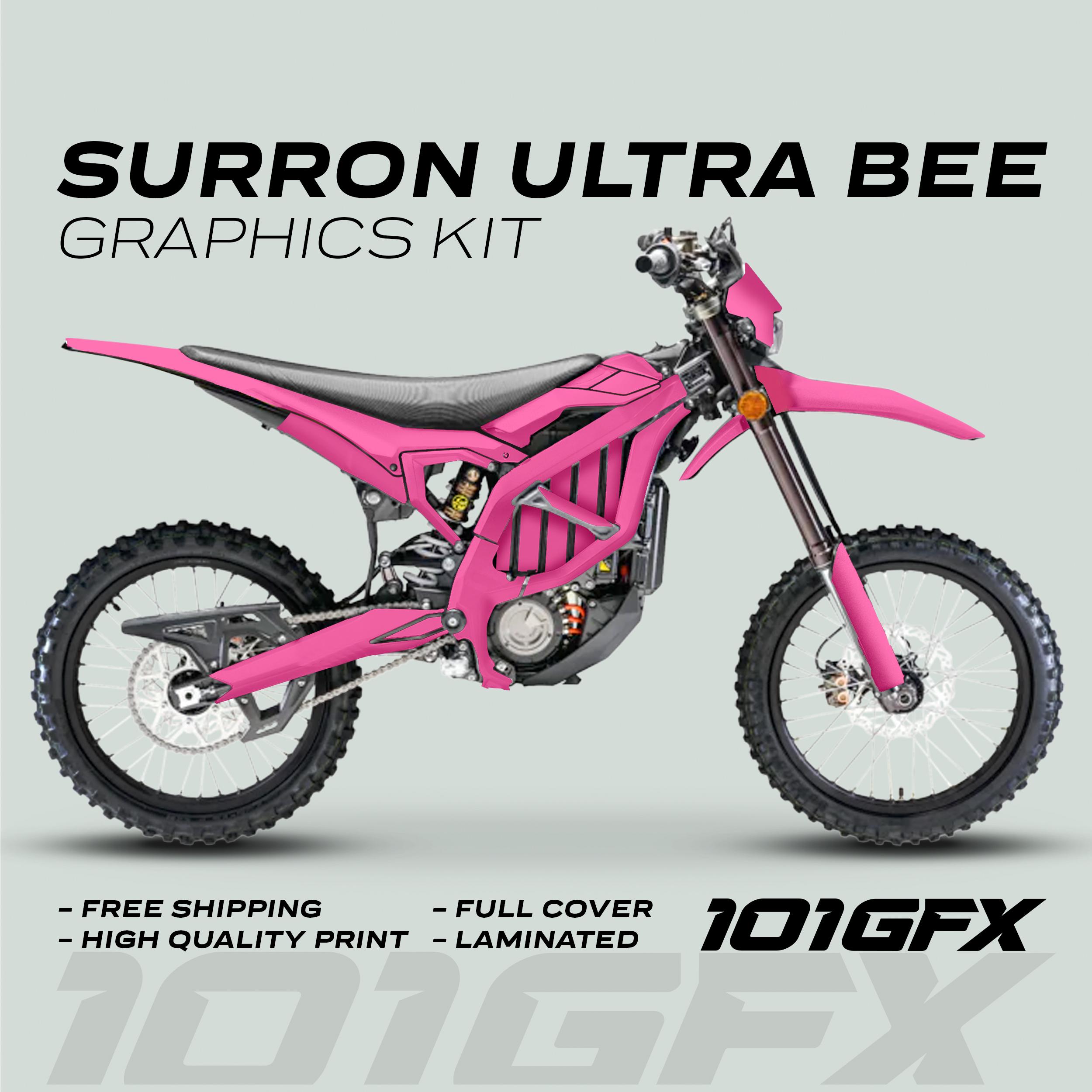Surron Ultra Bee Graphics Kit SOLID COLOR PINK Decals Stickers ...