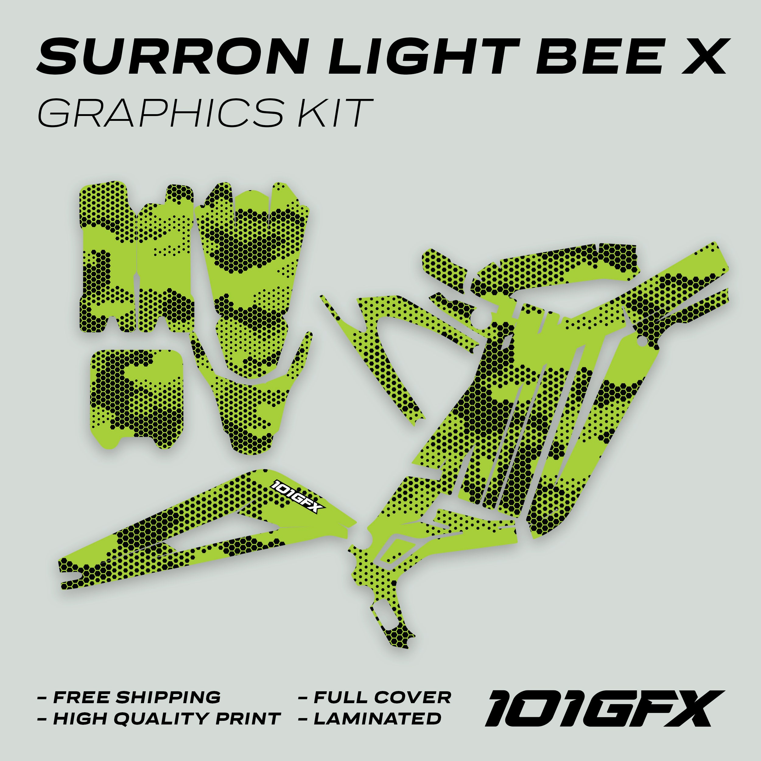 Surron Light Bee X Graphics Kit HEXOCAM GREEN Stickers - Etsy