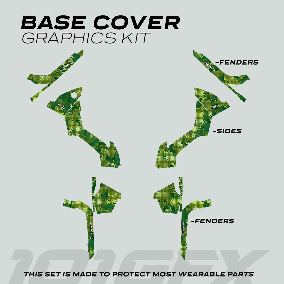 Can-am OUTLANDER Graphics Kit DIGITAL CAMO Green for 650 / 800 / 1000 ...