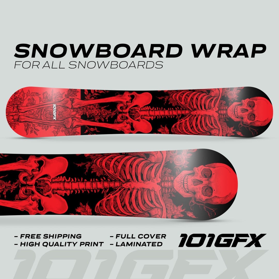Snowboard Wrap RIDER FOREVER RED Snowboard Sticker Skin Decals Stickers ...