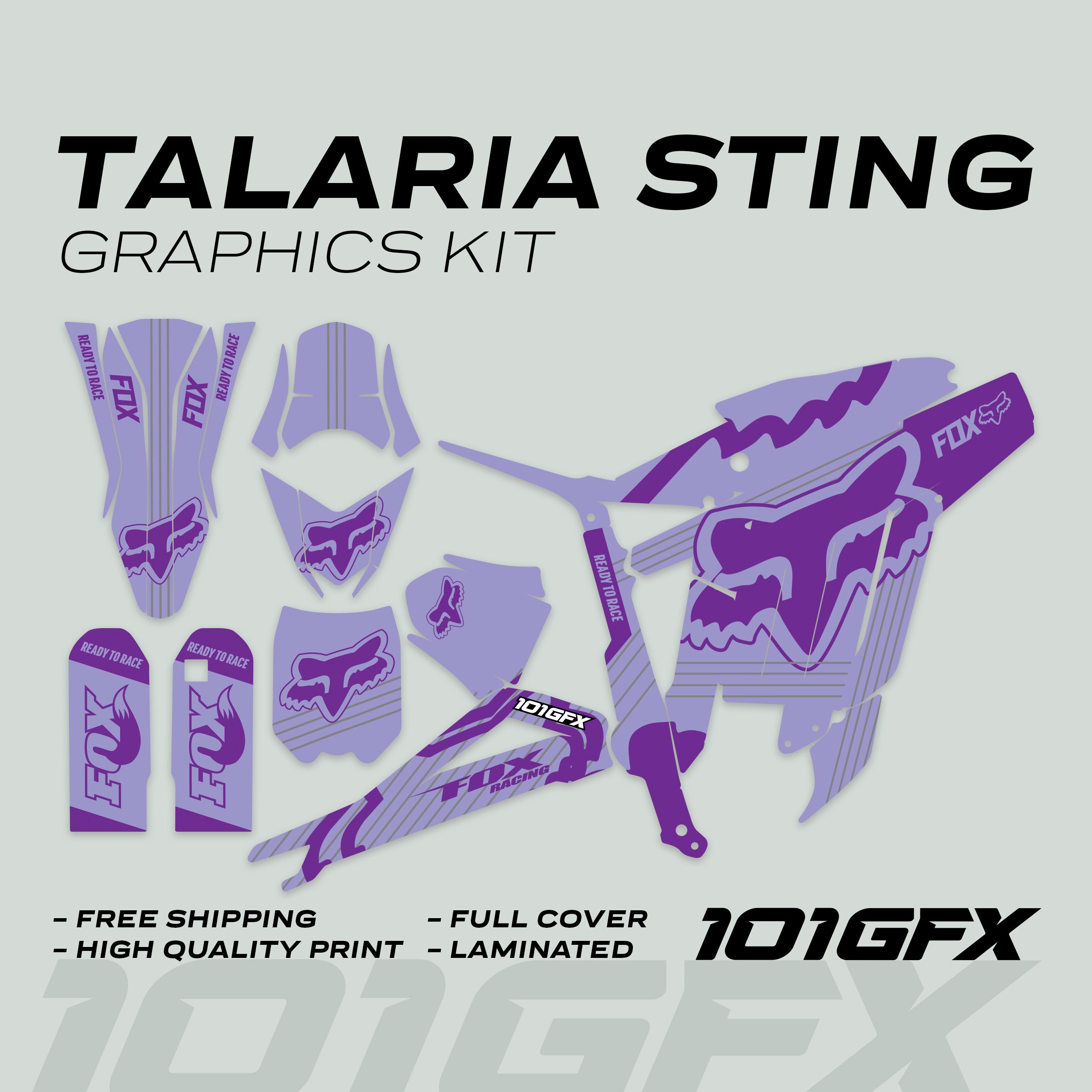Talaria Sting R Graphics Kit FOX STRIPES Duo PURPLE Decals Stickers ...