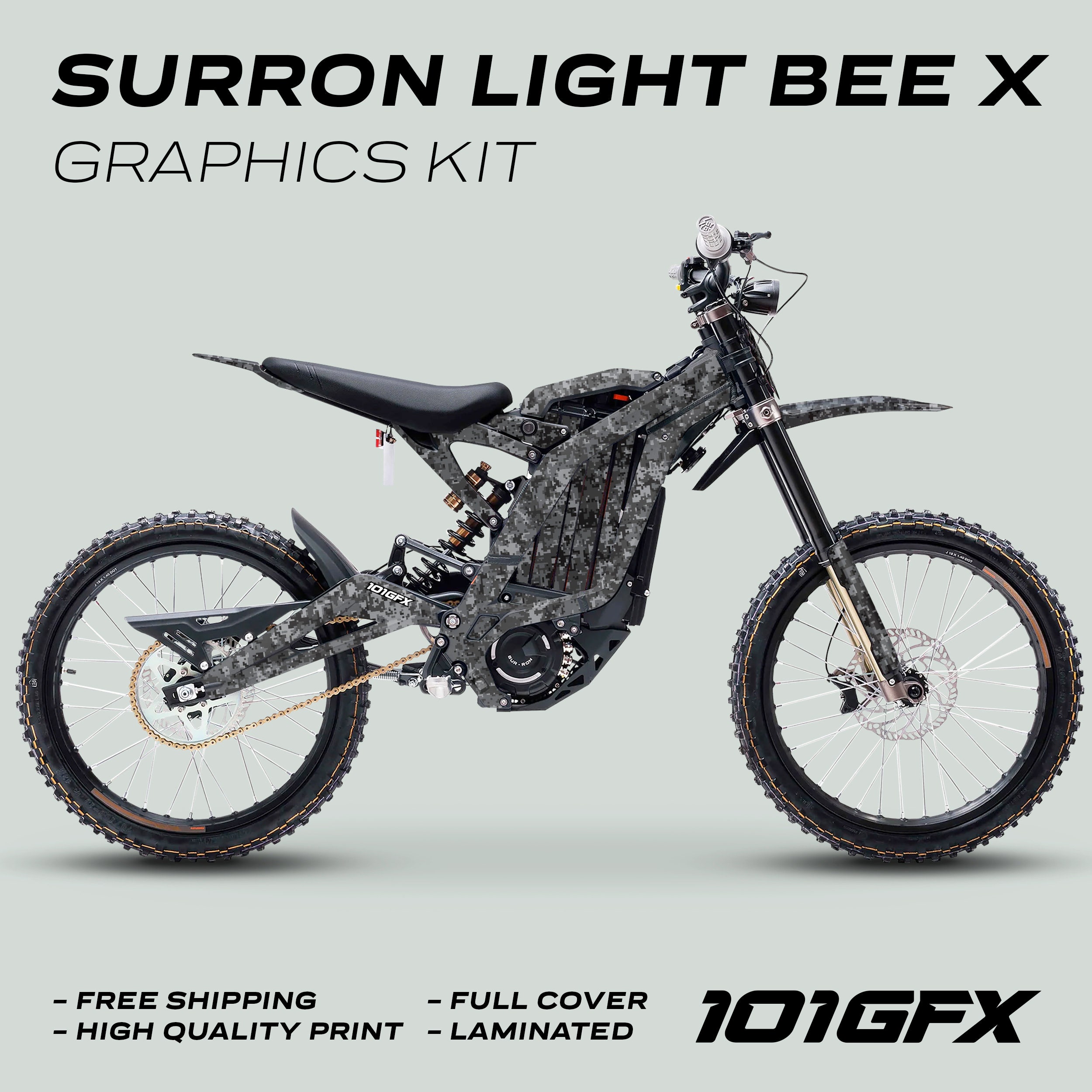 Surron Light Bee X Graphics Kit SQUARE TEK Grey Stickers Decals ...