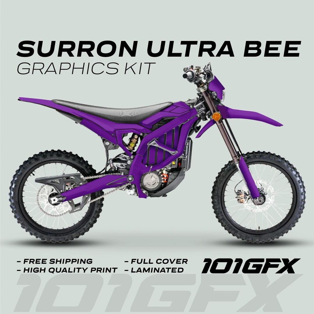 Surron Ultra Bee Graphics Kit SOLID COLOR PURPLE Decals Stickers ...
