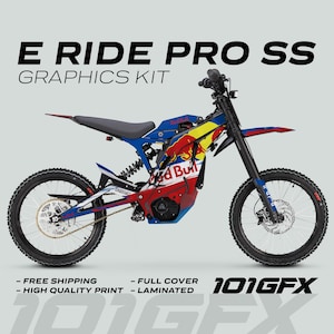 E Ride Pro SS Graphics Kit R BULL Race Blue Decals Stickers Laminated ...