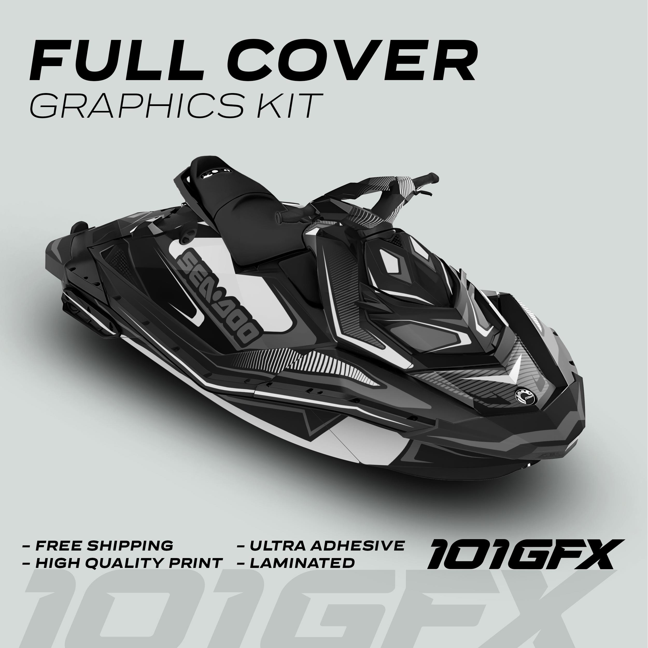Sea Doo Spark Graphics Kit RACE LINE White Grey 2014-2023 Sea-doo Spark ...