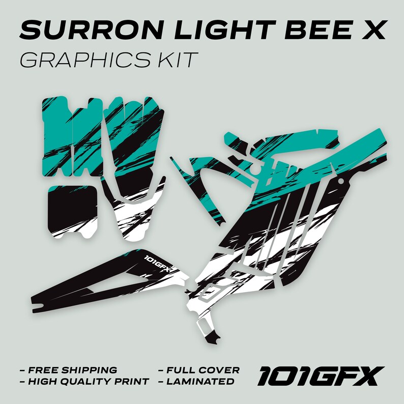 Surron Light Bee X Graphics Kit SLICE BLACK MINT Stickers - Etsy