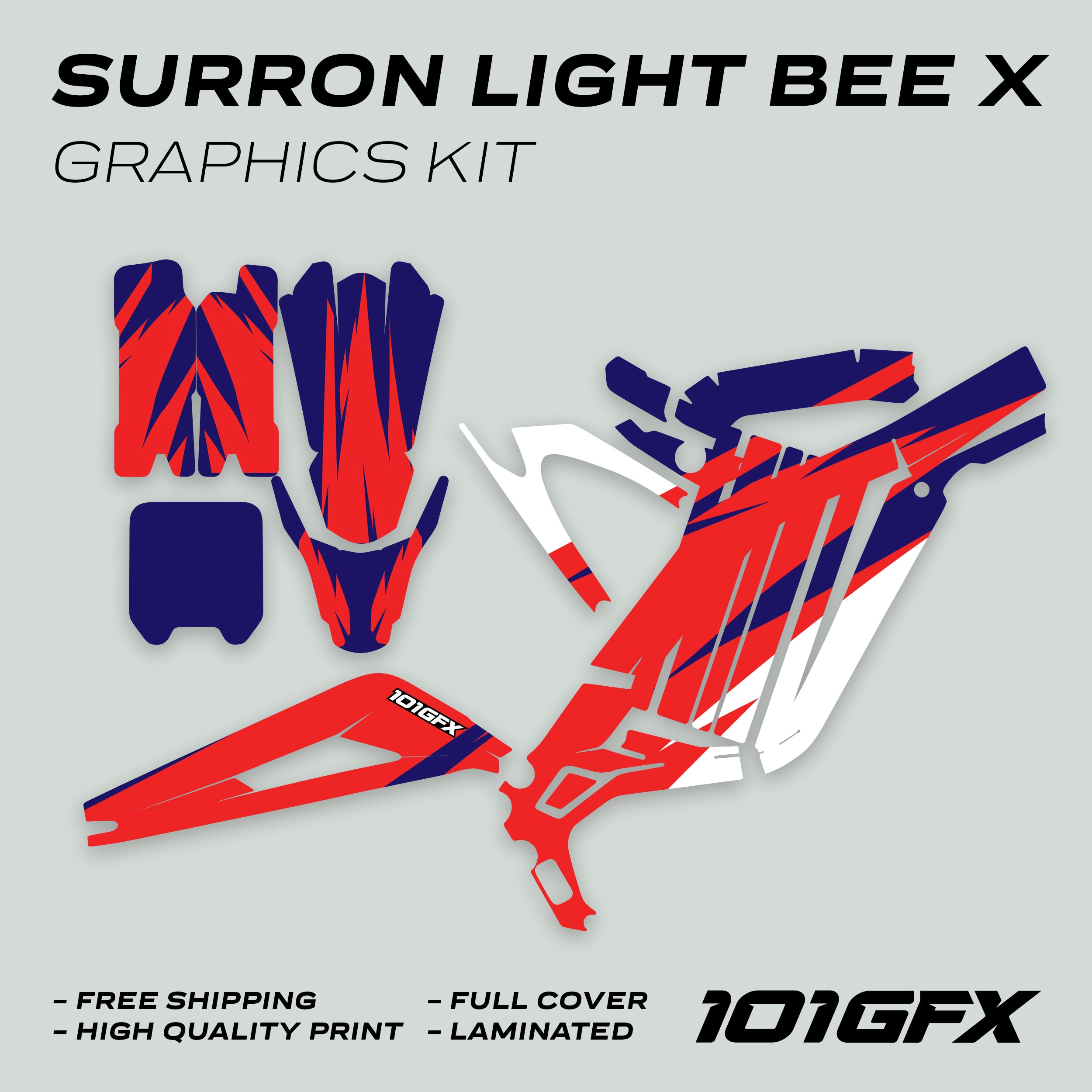 Surron Light Bee X Graphics Kit CRACK Blue Red Decals Stickers - Etsy