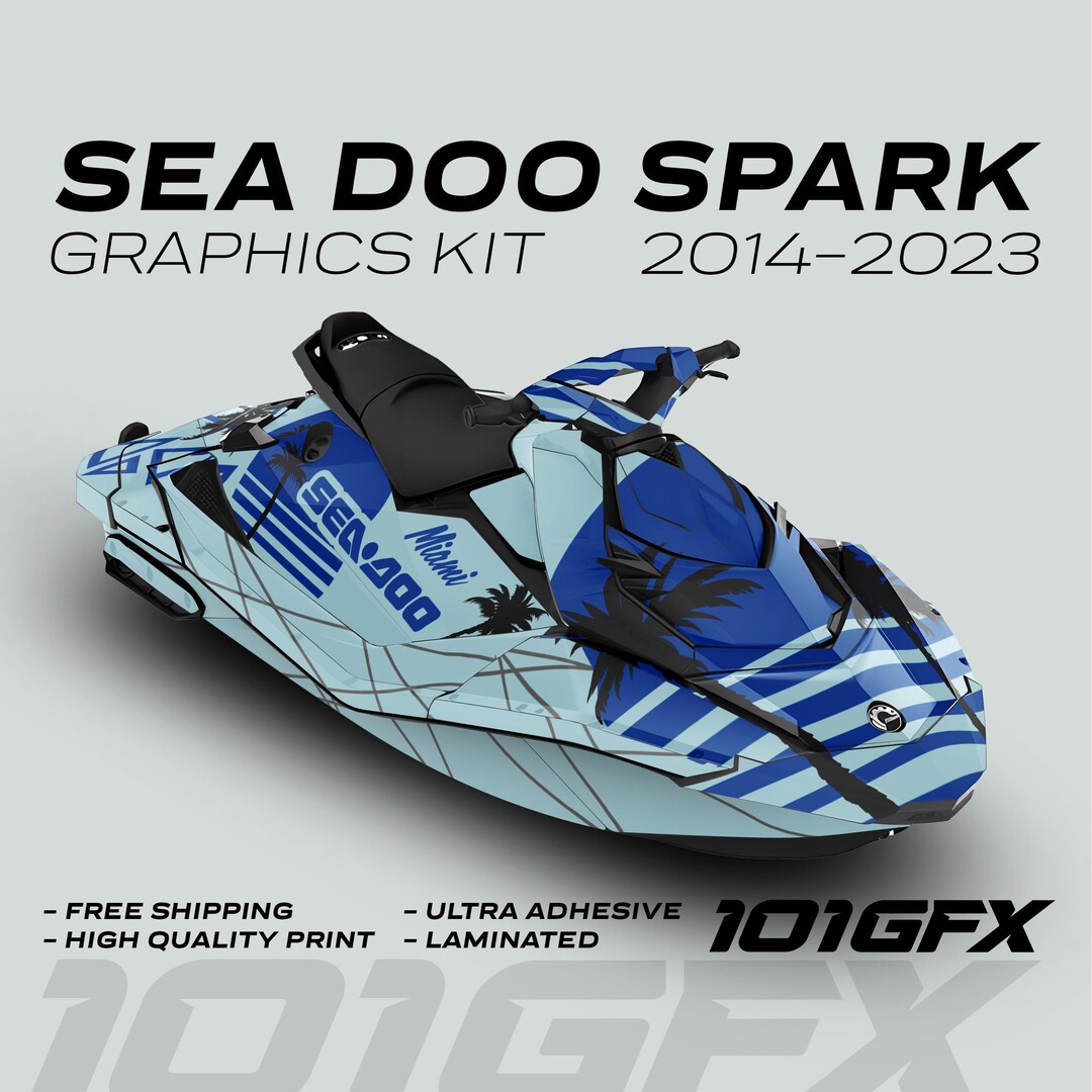 Sea Doo Spark Graphics Kit MIAMI MILKY BLUE 2014-2023 Spark Trixx ...