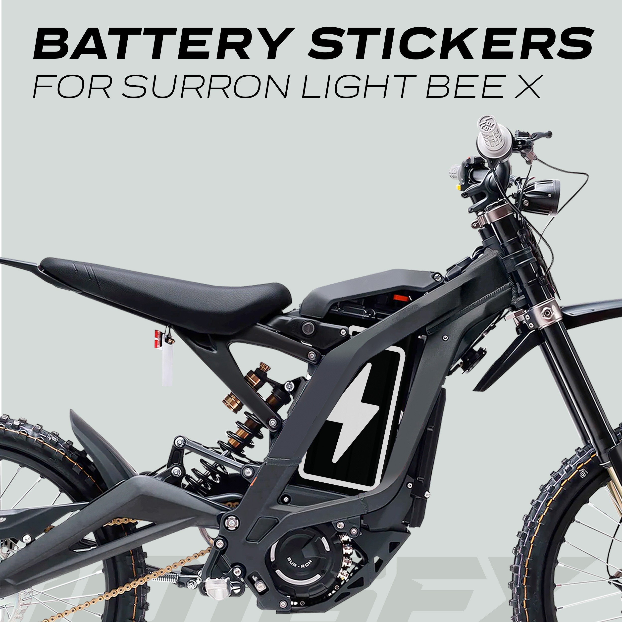 Surron Light Bee X Battery Stickers ICON BOLT Decals, Graphics Kit, AAA ...