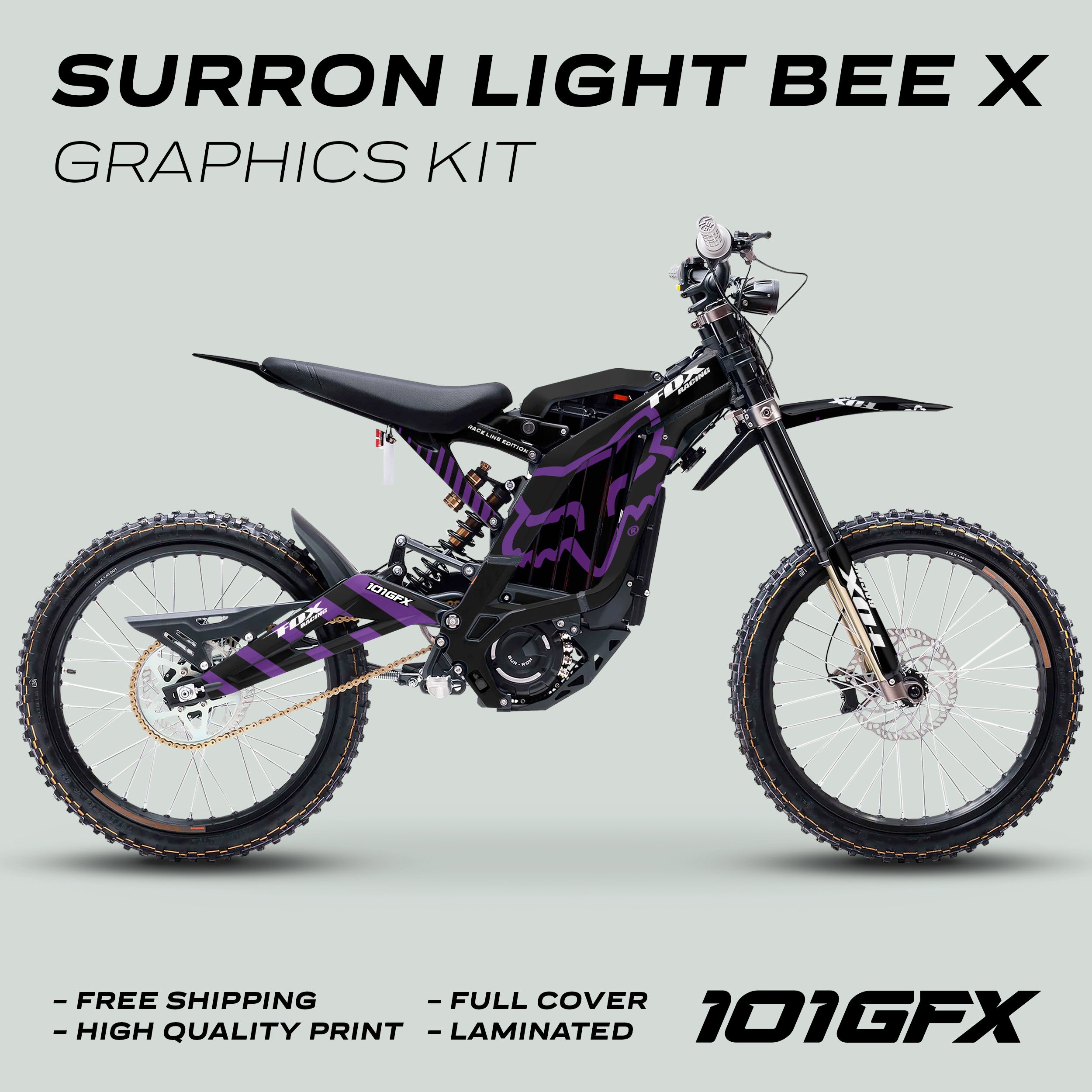 Surron Light Bee X Graphics Kit FOX RACELINE BLACK Purple - Etsy