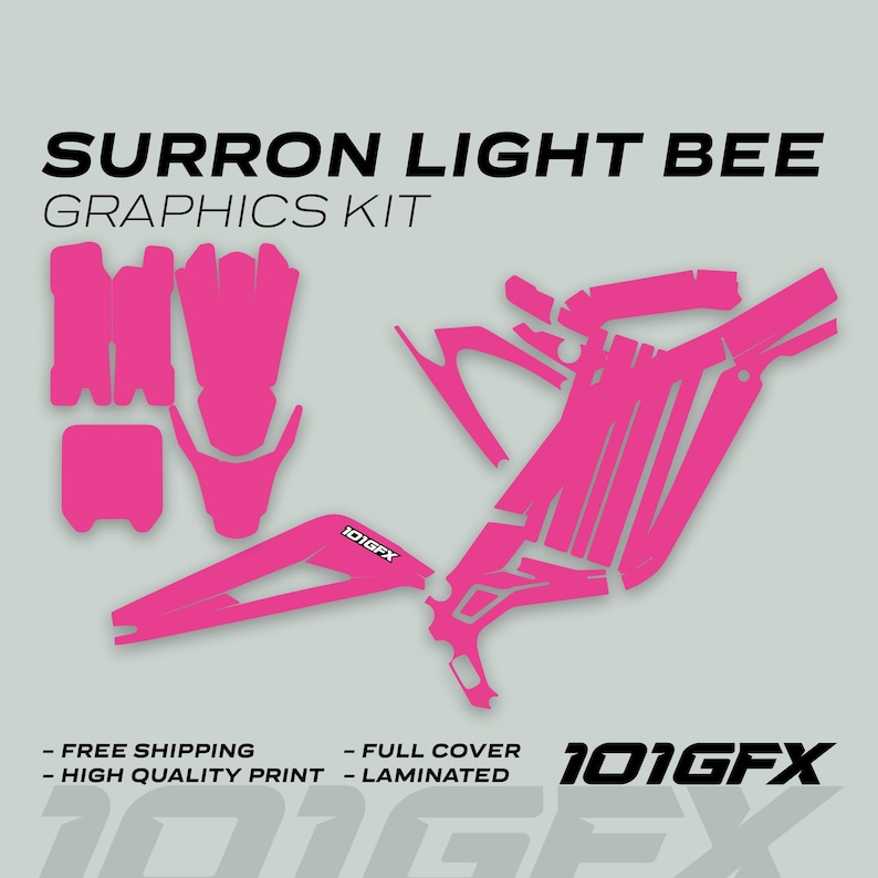 Surron Light Bee X Graphics Kit MONO COLOR PINK Stickers Color Change ...