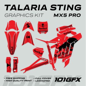 Talaria Sting MX5 PRO Graphics Kit RBULL MONO Red Black Decals Stickers ...