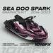 Sea Doo Spark Graphics Kit RACE LINE White Pink 2014-2023 Sea-doo Spark ...