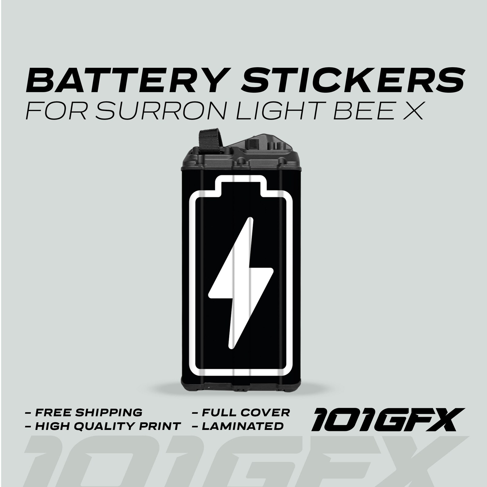 Surron Light Bee X Battery Stickers ICON BOLT Decals, Graphics Kit, AAA ...
