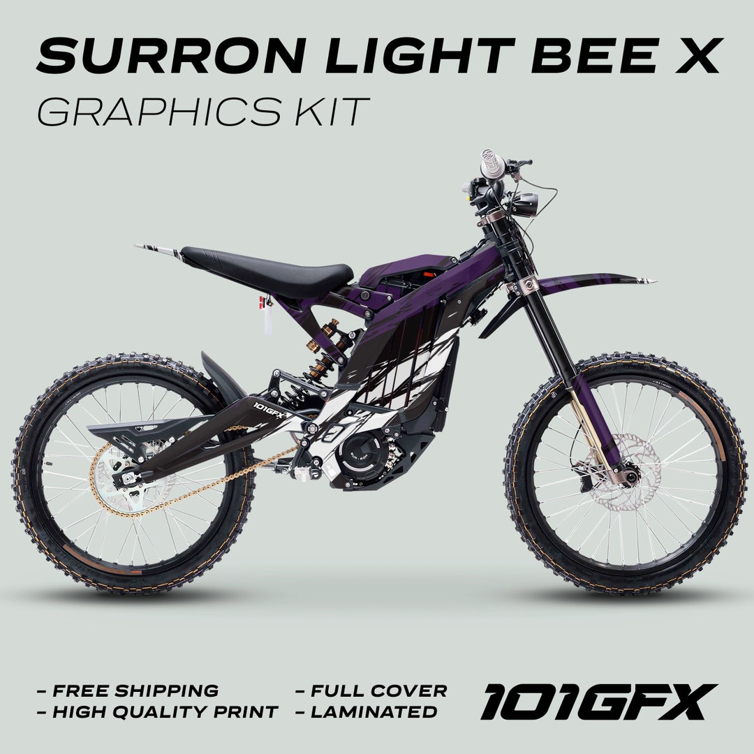 Surron Light Bee X Graphics Kit SLICE BLACK PURPLE Stickers Grunge ...