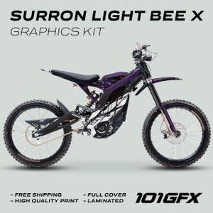 Surron Light Bee X Graphics Kit SLICE BLACK PURPLE Stickers Grunge ...
