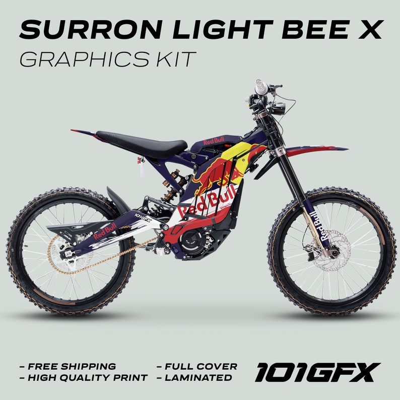 Surron Light Bee X Graphics Kit REDBULL RACE NAVY Decals Stickers ...