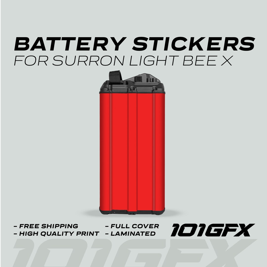 Surron Light Bee X Battery Stickers SOLID RED Decals, Graphics Kit ...