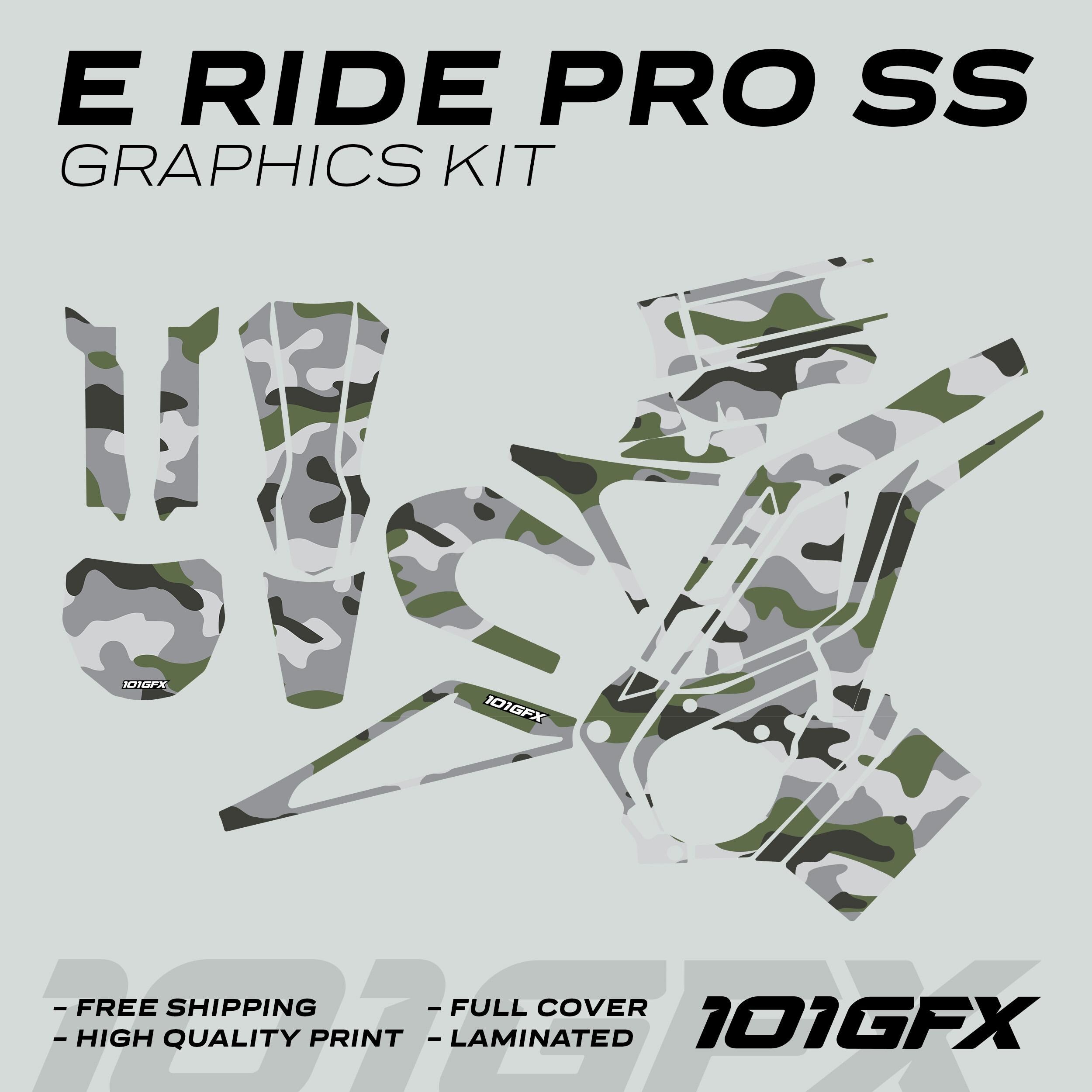 E Ride Pro SS Graphics Kit CAMOUFLAGE OLISH Decals Stickers Laminated ...
