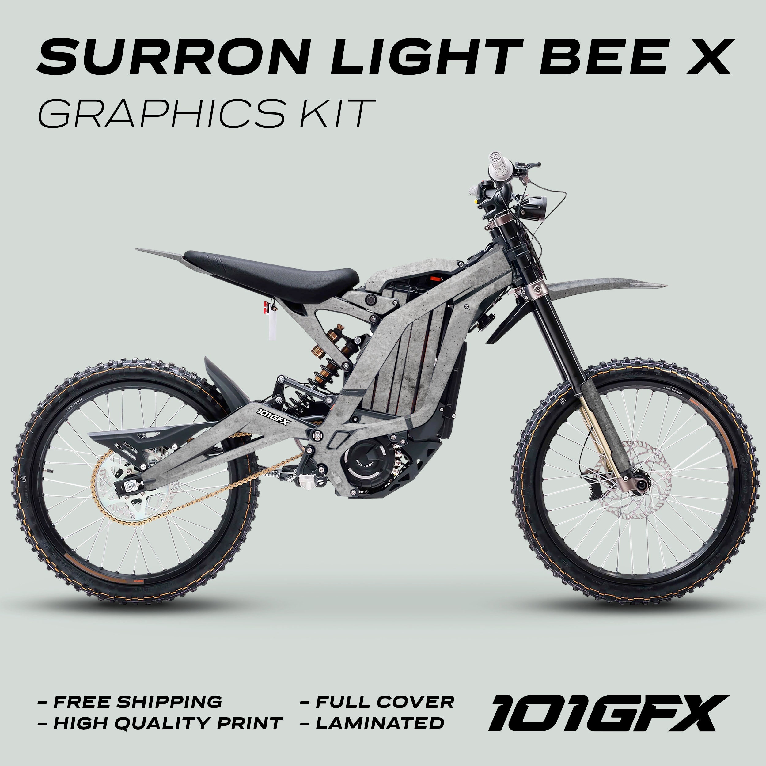 Surron Light Bee X Graphics Kit CONCRETE GREY Decals Stickers Laminated ...