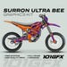 Surron Ultra Bee Graphics Kit FOX STRIPES Purple Orange Decals Stickers ...