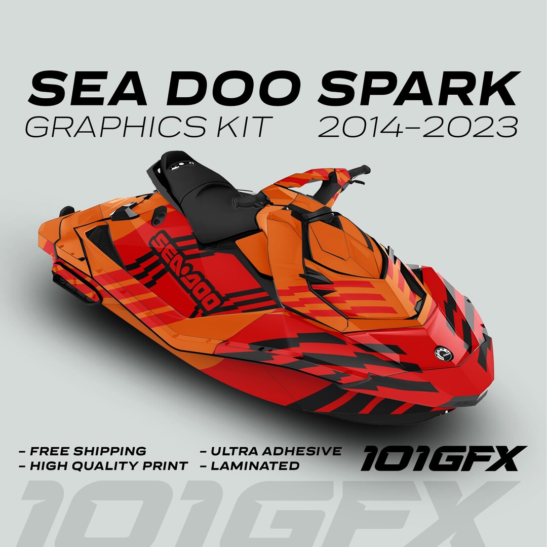 Sea Doo Spark Graphics Kit FAST ORANGE RED 2014-2023 Sea-doo Spark ...