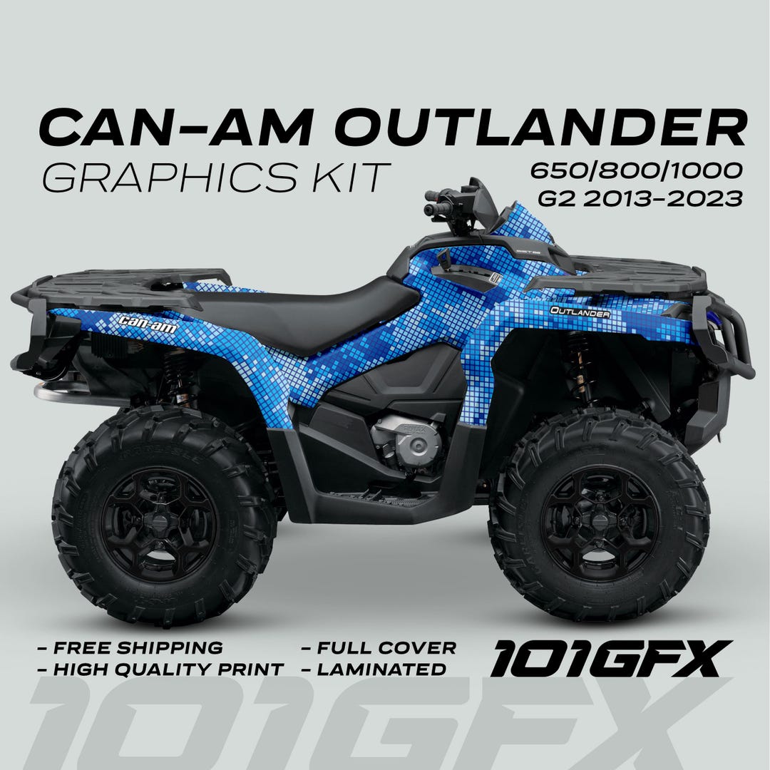 Can-am OUTLANDER Graphics Kit DIGITAL BLUE Red for 650 / 800 / 1000 ...