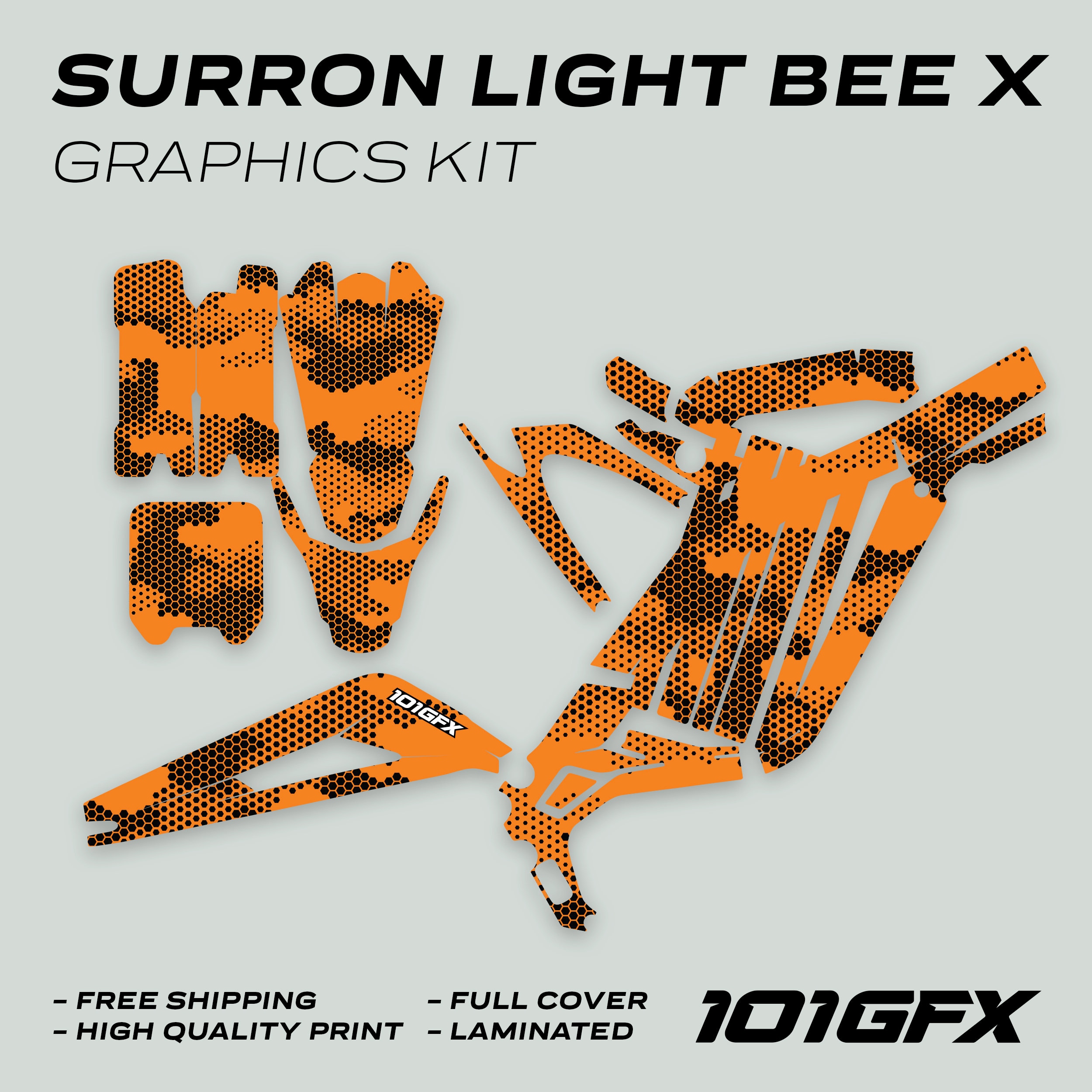 Surron Light Bee X Graphics Kit HEXOCAM ORANGE Stickers - Etsy