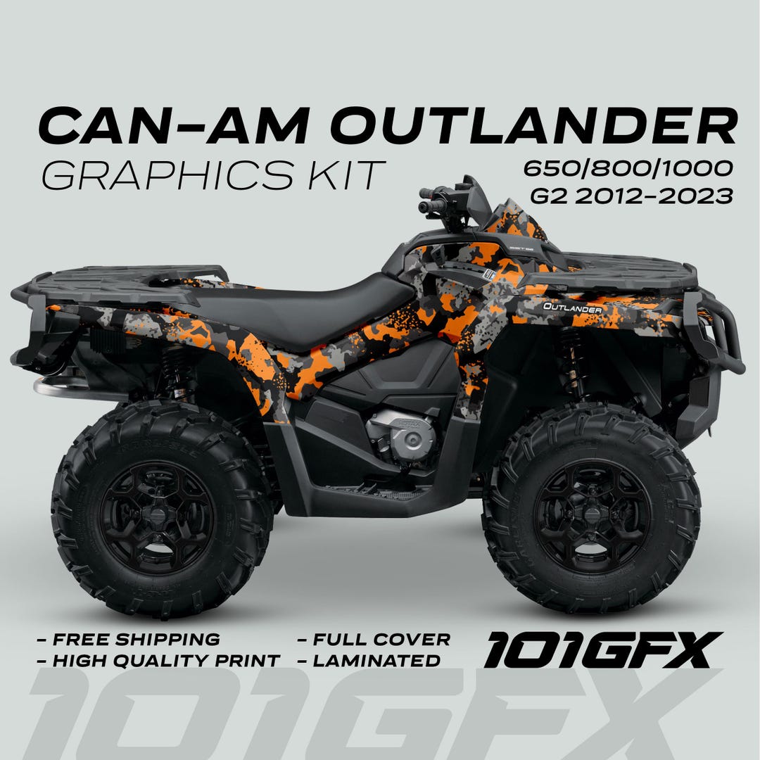 Can-am OUTLANDER Graphics Kit SPLAT CAMO Orange for 650 / 800 / 1000 ...