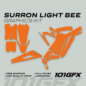Surron Light Bee X Graphics Kit MONO COLOR ORANGE Stickers Color Change ...