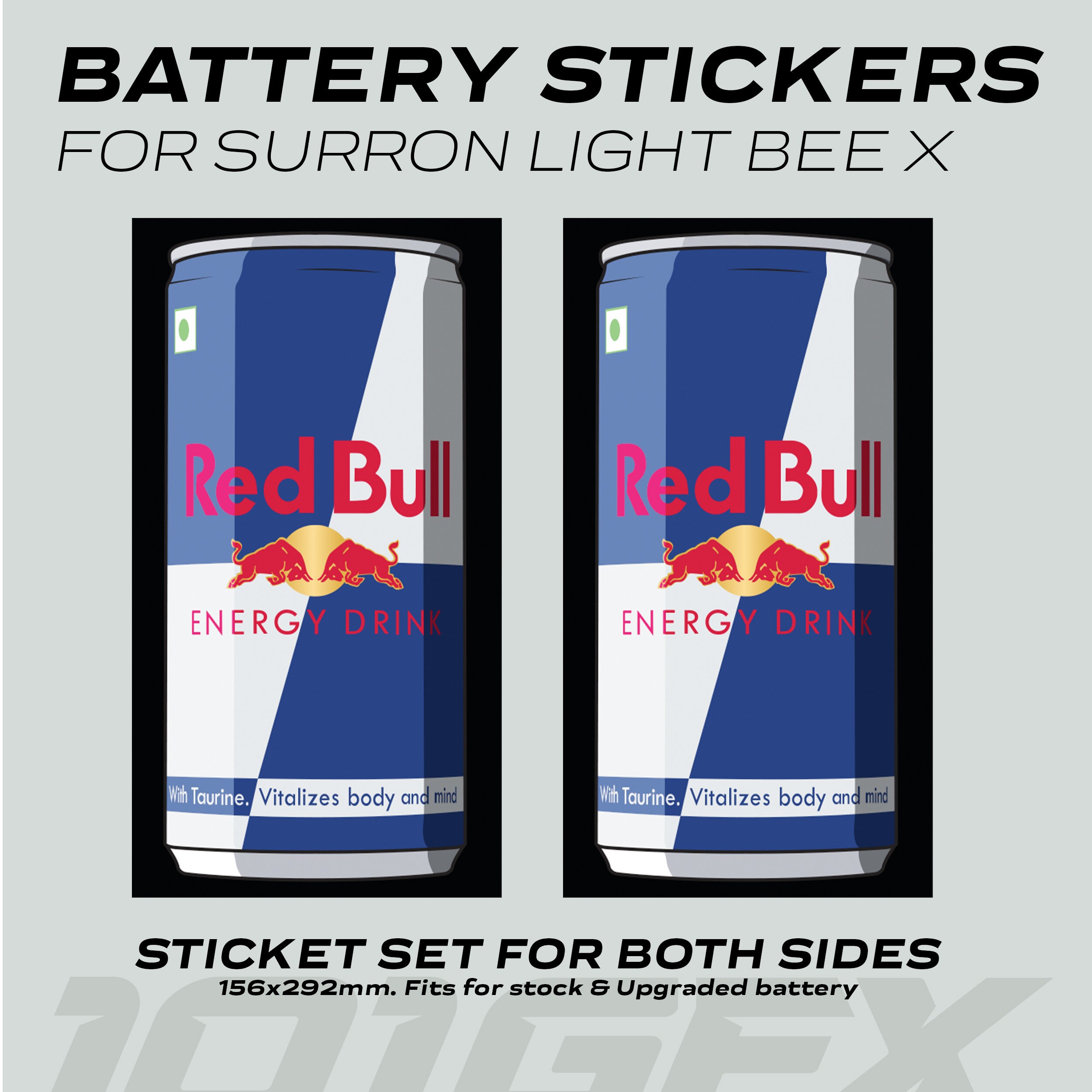 Surron Light Bee X Battery Stickers R BULL CAN Decals, Graphics Kit ...