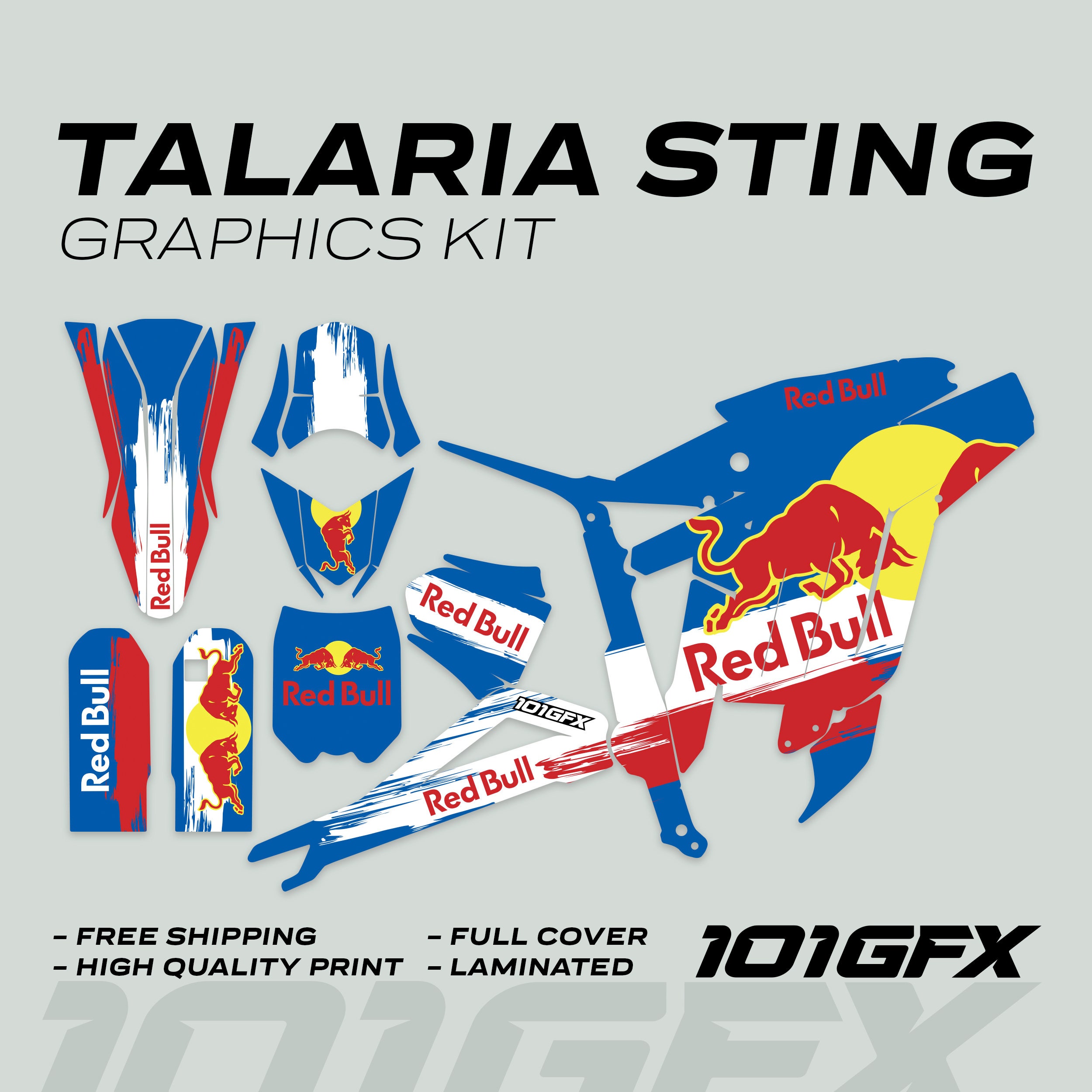 Talaria Sting R Graphics Kit REDBULL RACE BLUE Decals Stickers ...