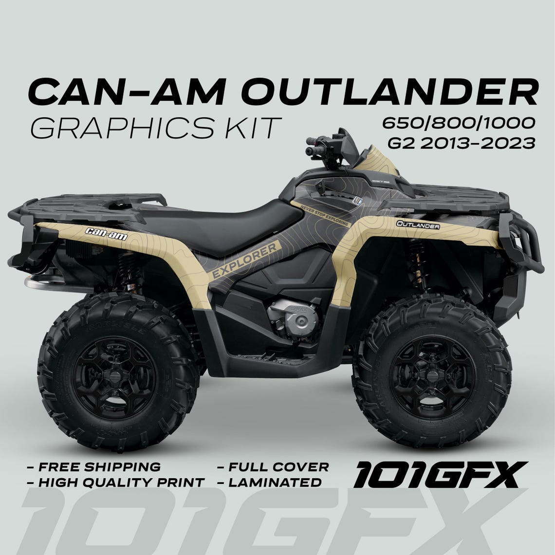 Can-am OUTLANDER G2 Graphics Kit EXPLORER Grey Sand for 650 / 800 ...