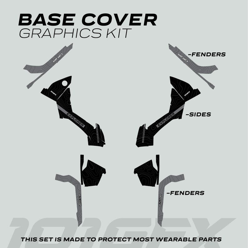 Can-am OUTLANDER Graphics Kit EXPLORER Black Grey for 650 / 800 / 1000 ...