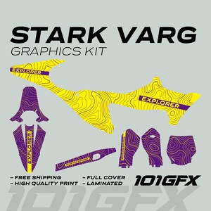 Stark Varg Graphics Kit EXPLORER YELLOW PURPLE Decals Stickers ...