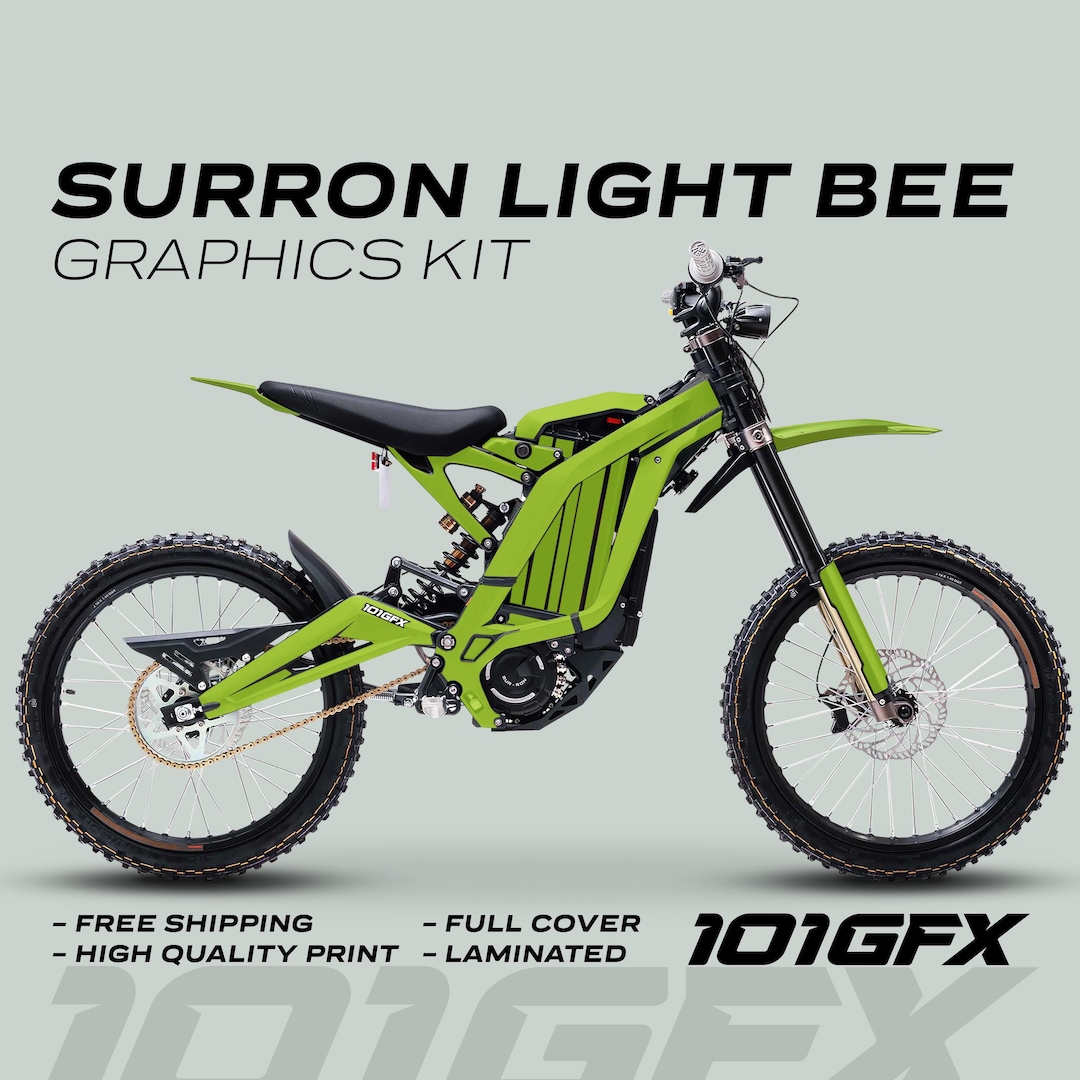 Surron Light Bee X Graphics Kit MONO COLOR GREEN Stickers Color Change ...