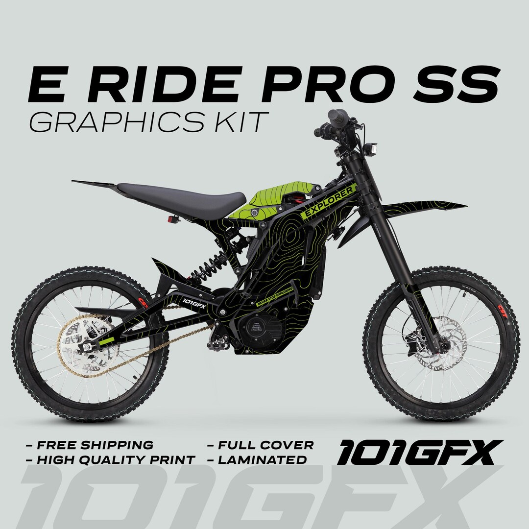 E Ride Pro SS Graphics Kit EXPLORER Black Green Decals Stickers ...