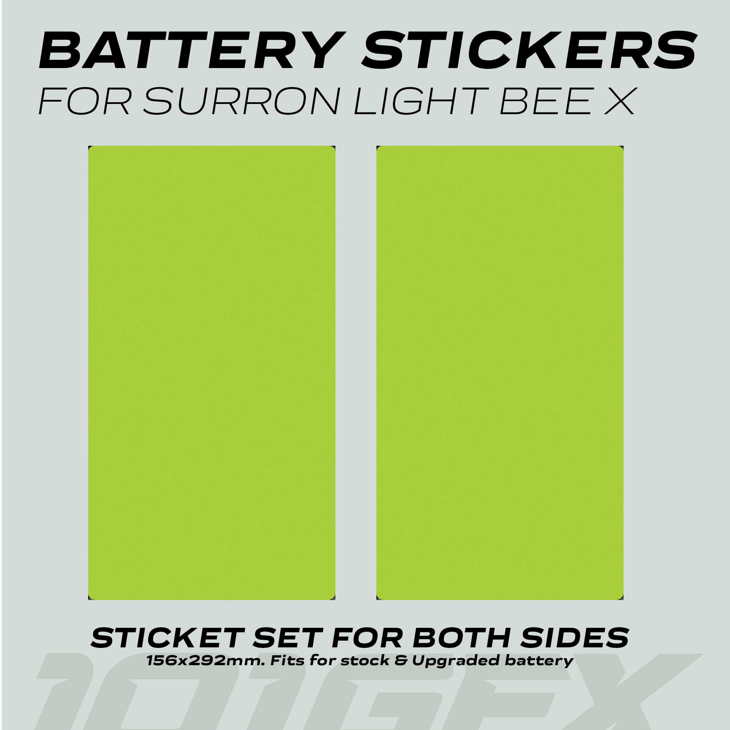 Surron Light Bee X Battery Stickers SOLID GREEN Decals, Graphics Kit ...