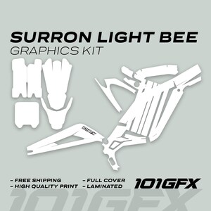 Surron Light Bee X Graphics Kit MONO COLOR WHITE Stickers Color Change ...